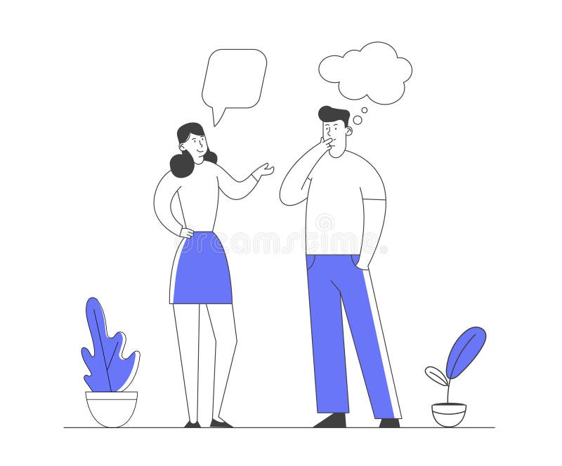 Couple Communication, Dialog Vector Illustration Stock Vector ... Couple Communication, Dialog Vector Illustration Stock Vector ...