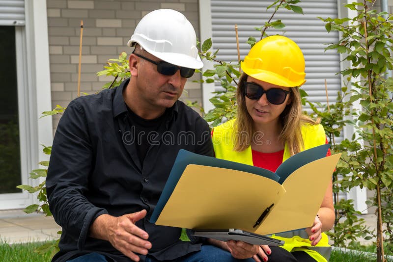 Two Civil Engineers at Work Stock Image - Image of cooperation, people ...