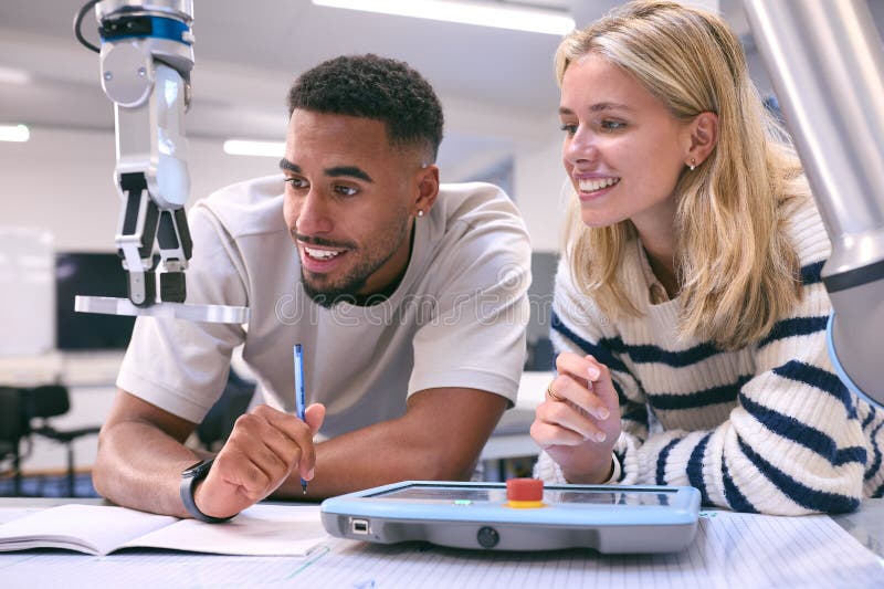 Male and Female College or University Engineering Students in Robotics ...