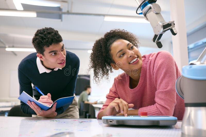 Male and Female College or University Engineering Students in Robotics ...