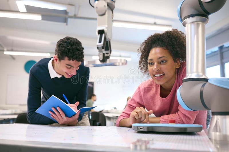 Male and Female College or University Engineering Students in Robotics ...