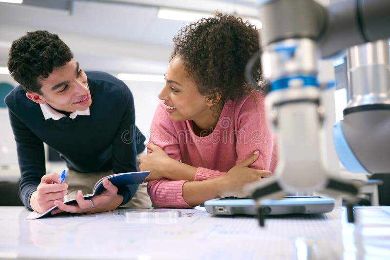 Male and Female College or University Engineering Students in Robotics ...