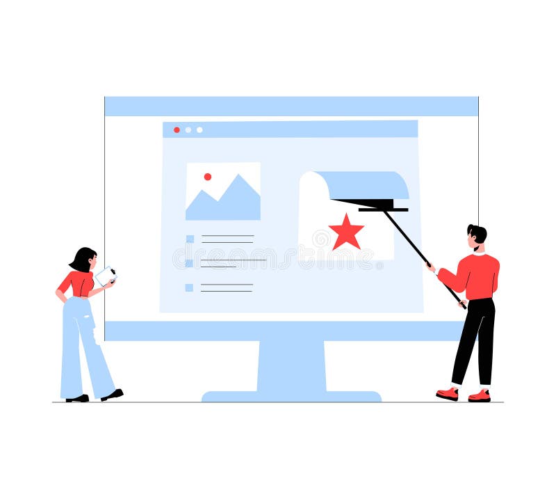 Designers Developing a Website in Flat Vector Illustration Symbolizing ...