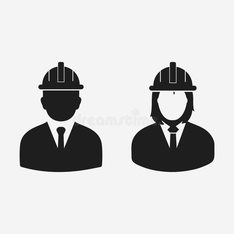 Male and Female Engineer Icon. Stock Vector - Illustration of editable ...