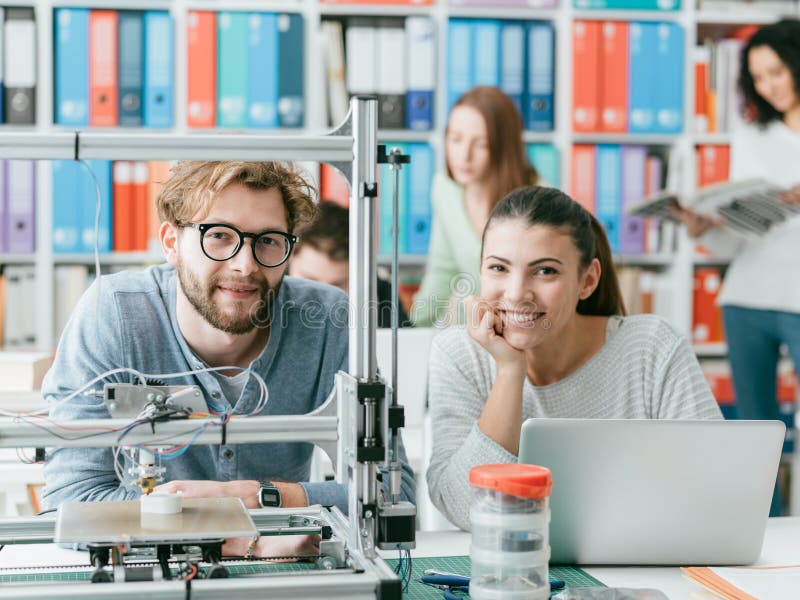 Students Using a 3D Printer Stock Image - Image of mechanical ...