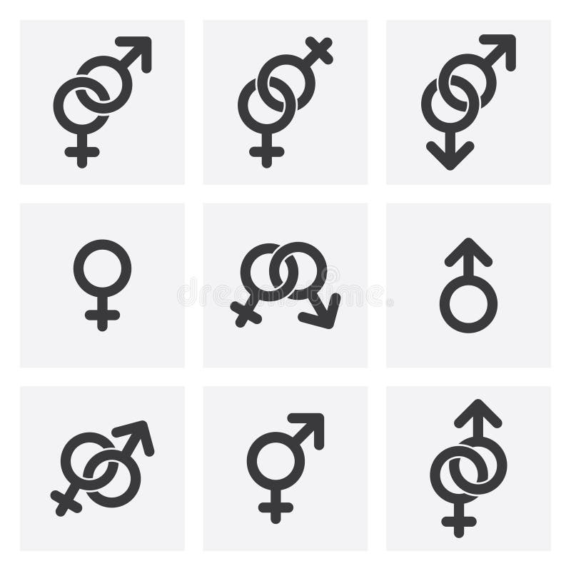 Gender symbol icon set stock vector. Illustration of heterosexual ...