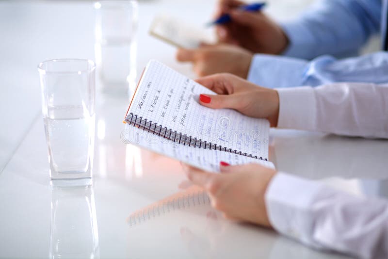 Male and Female Hands Closeup Taking Notes Stock Photo - Image of hand ...