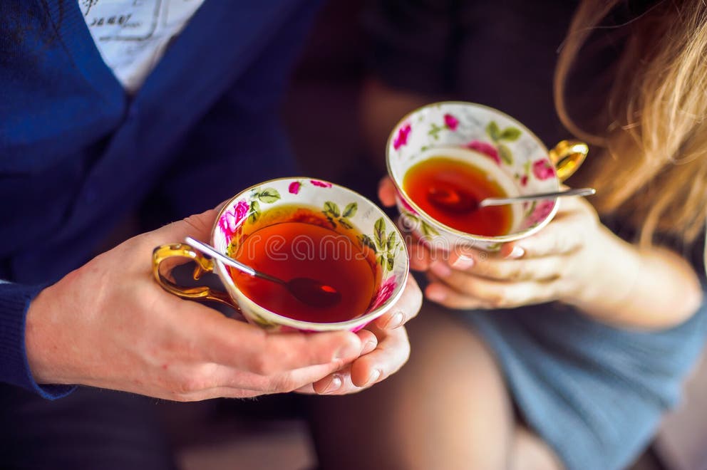 Male and Female Hands with Tea Stock Image - Image of love, girl: 75121869