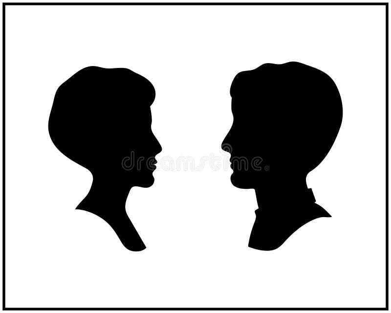 Female Head Male Silhouettes Stock Illustrations – 1,874 Female Head ...