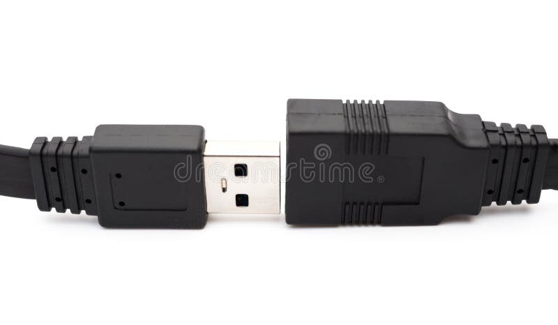 Male and Female Heads of Red Usb Cable on White Background Stock Image ...