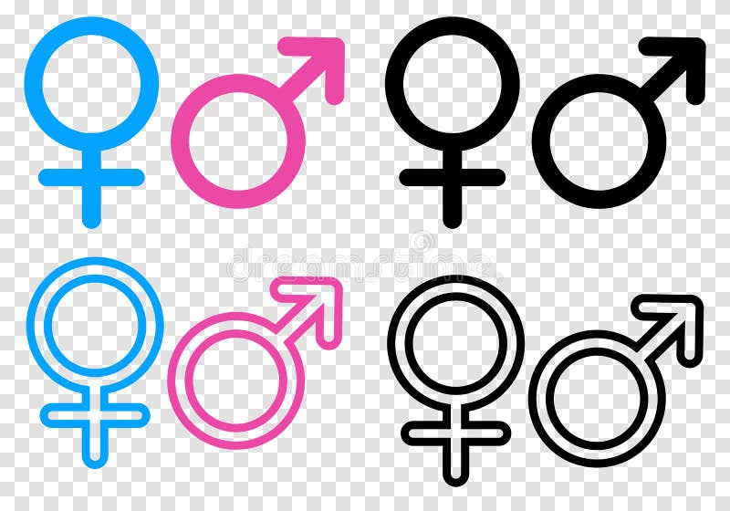 Male And Female Icons Gender Symbols Stock Vector Illustration Of