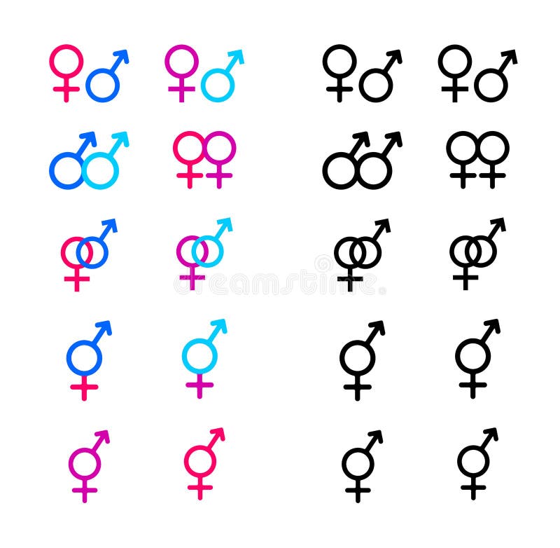 Male Female Icons Vector Illustration Stock Vector - Illustration of ...