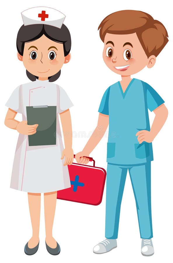Male and female nurses stock vector. Illustration of graphic - 245094476