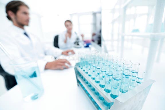 Side View of Scientists Working in Laboratory Stock Photo - Image of ...