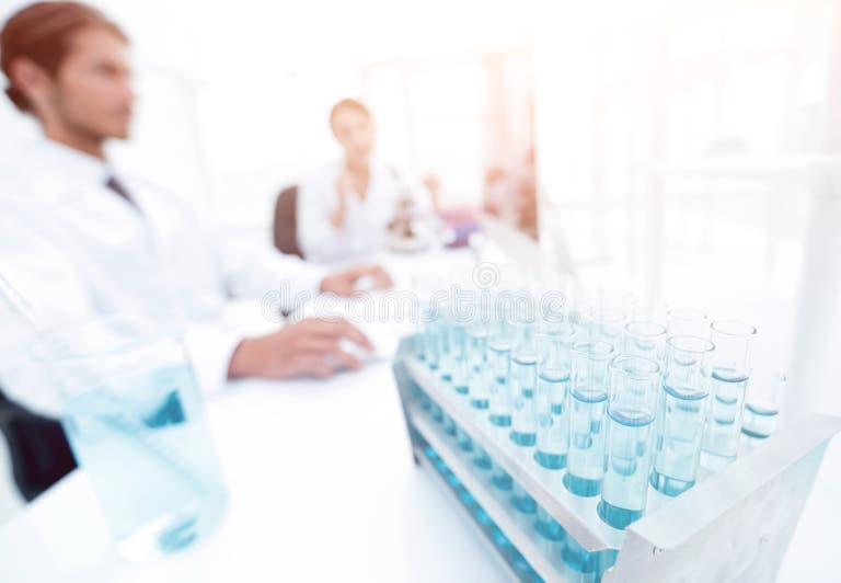 Side View of Scientists Working in Laboratory Stock Image - Image of ...