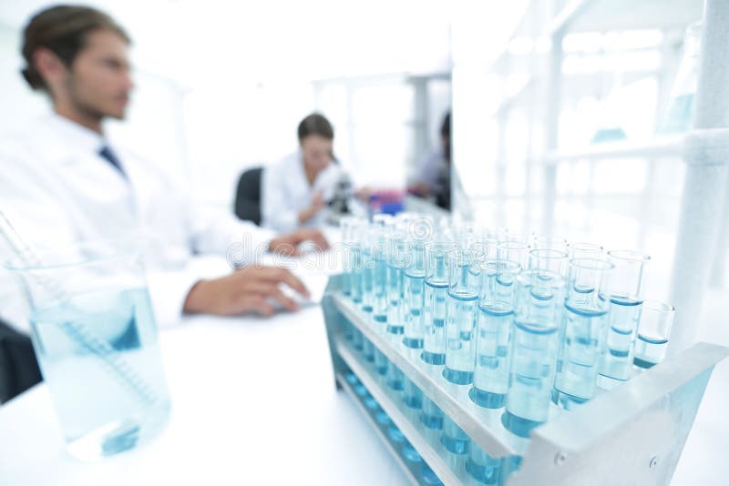 Side View of Scientists Working in Laboratory Stock Photo - Image of ...