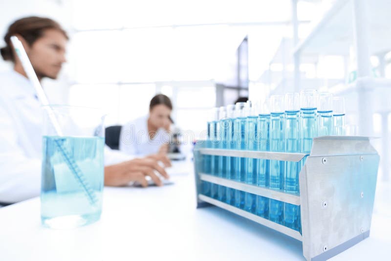 Side View of Scientists Working in Laboratory Stock Photo - Image of ...
