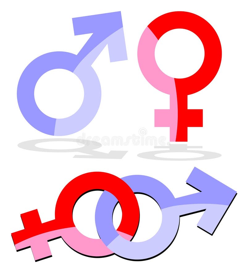 Gender Symbols Male, Female Stock Vector - Illustration of love, unity ...