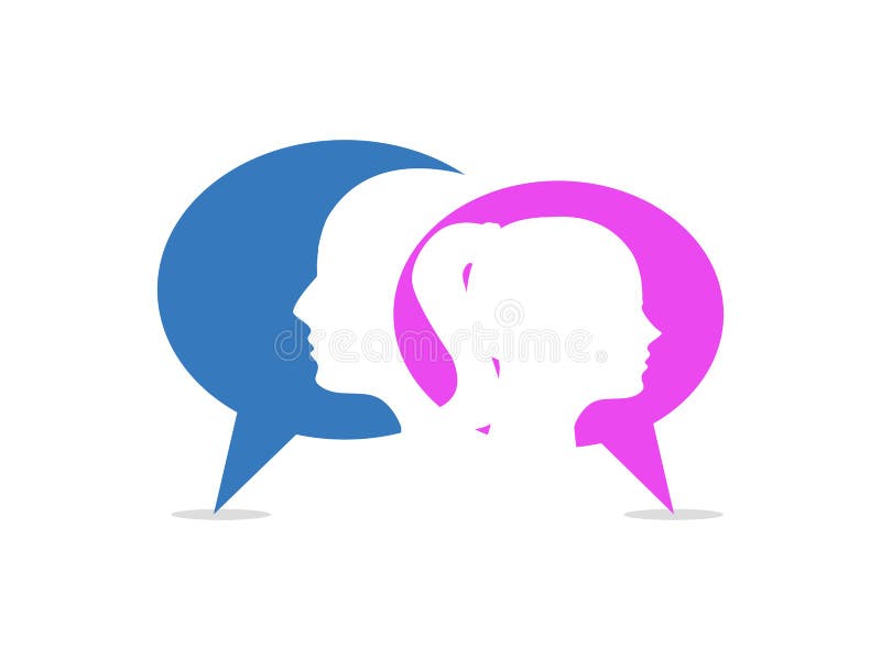 Male and Female Speech Bubbles. Conversation or Interaction Stock ...