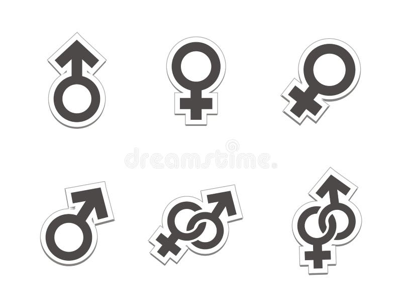 Male Female Sticker - Black Colour Stock Vector - Illustration of ...