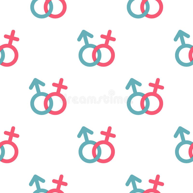 Male and Female Symbol Pattern Seamless Stock Vector - Illustration of ...