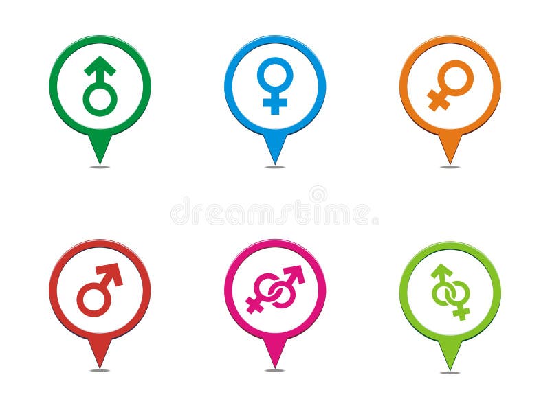 Male Female Symbol Pointers Stock Illustration - Illustration of gender ...