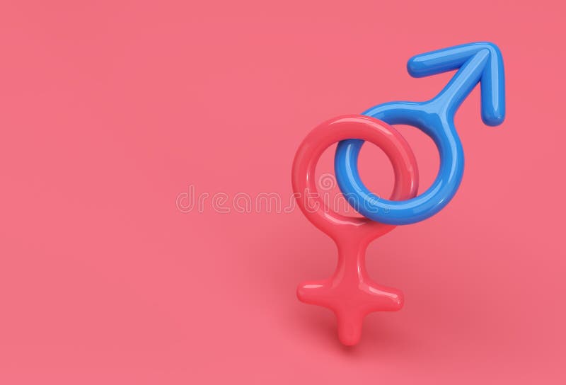 Male and Female Symbols Combination 3D Rendering Design Stock ...