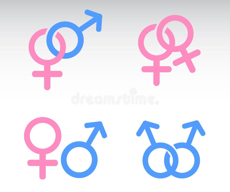 Male and Female Symbols Combination Stock Vector - Illustration of sign ...
