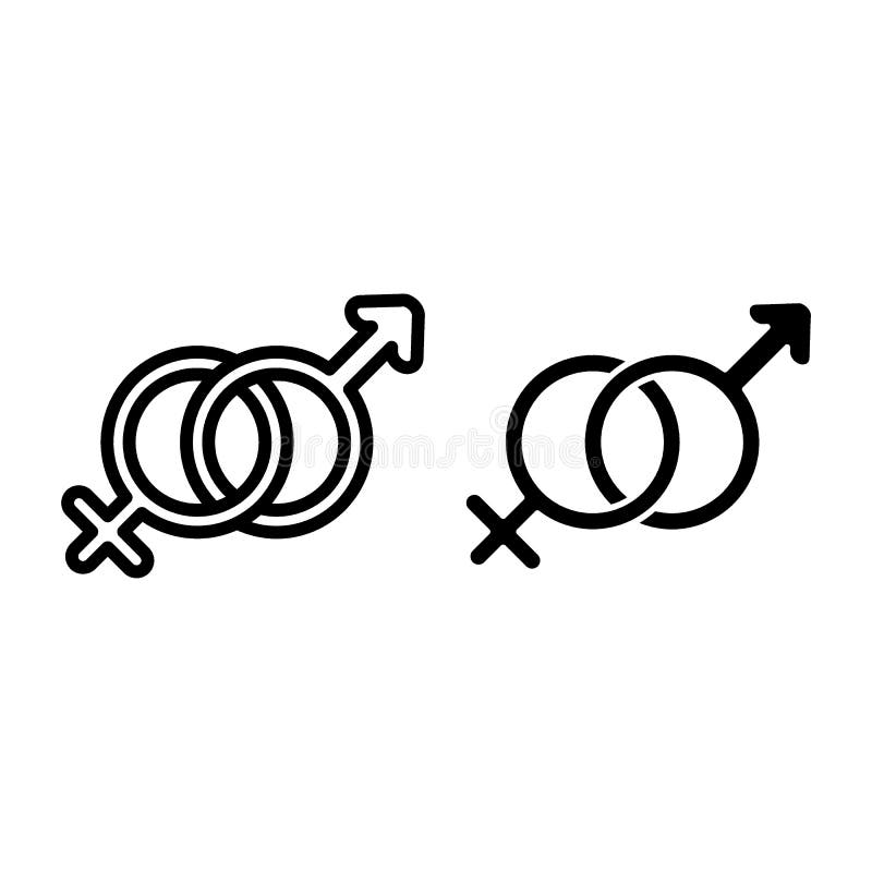 Male And Female Symbols Line And Glyph Icon Gender Sign Vector Illustration Isolated On White