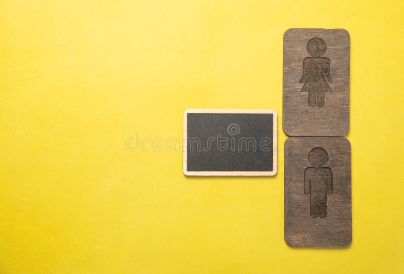 Male and Female Wooden Symbol with a Empty Space Stock Photo - Image of ...