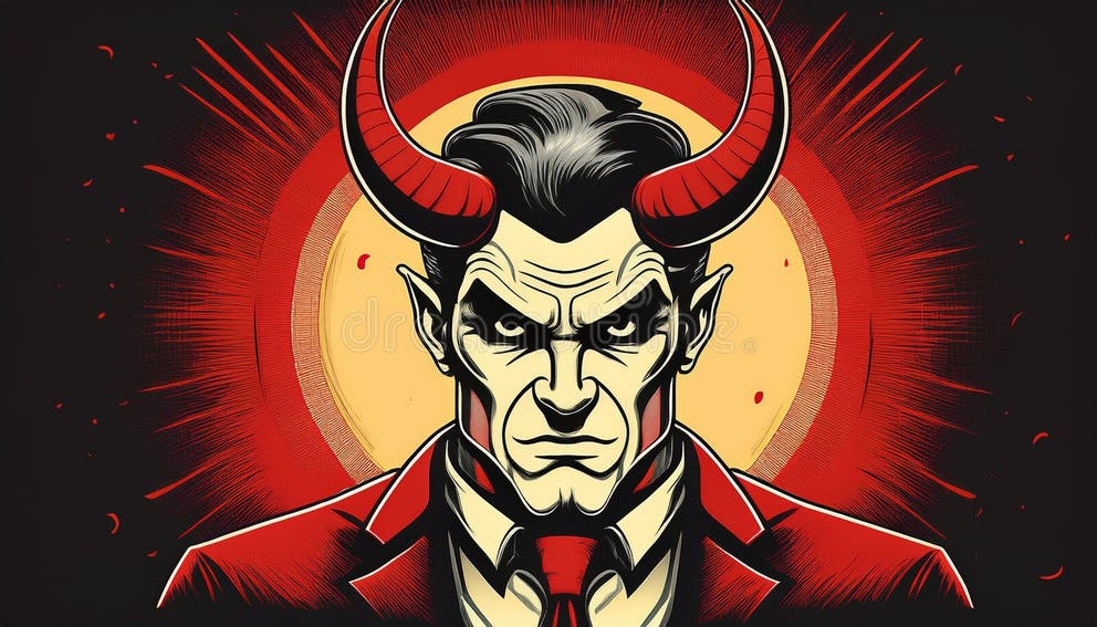 Retro Comic Book Illustration Devil Stock Illustration - Illustration ...