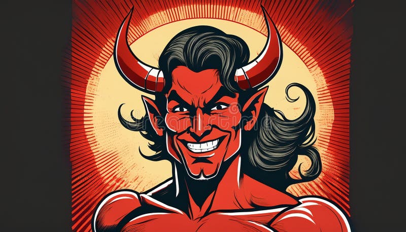 Retro Comic Book Illustration Devil Stock Illustration - Illustration ...