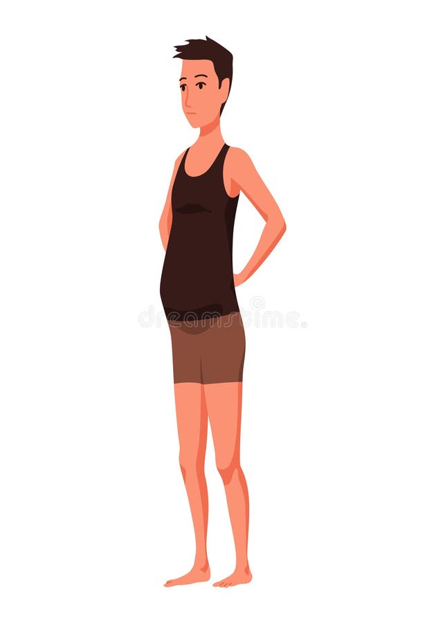 Male Figure Type Icon Body Front View Human Anatomy Man Standing Shape Stock Illustration