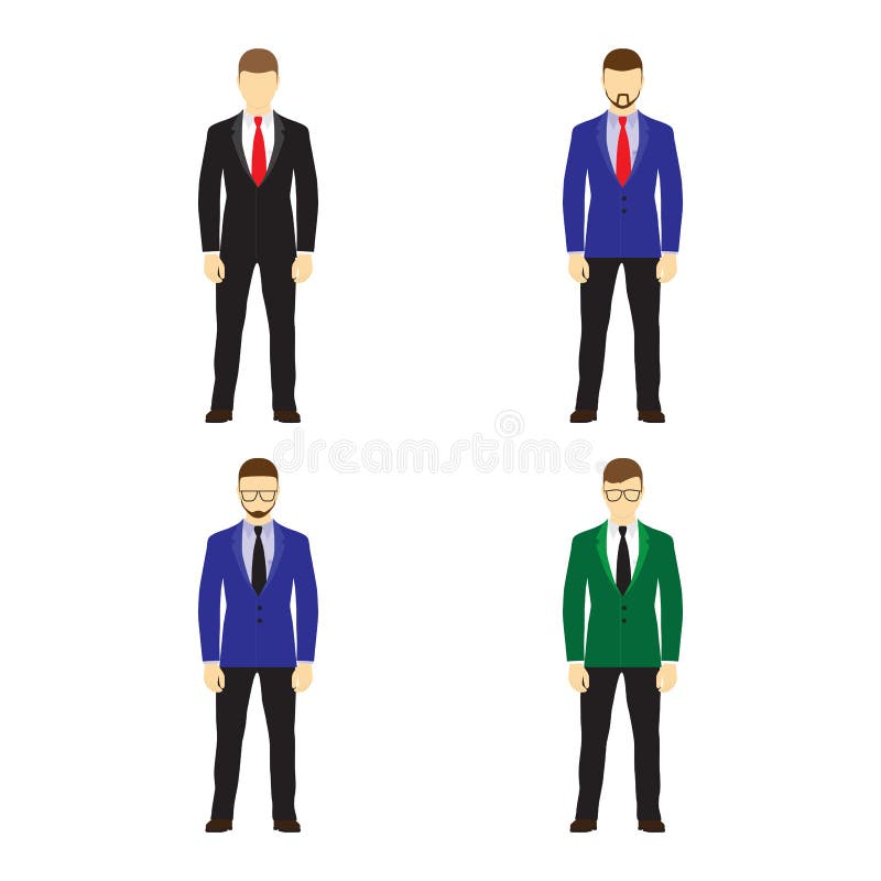 Male Figures Avatars, Icons. Business People. Stock Vector ...