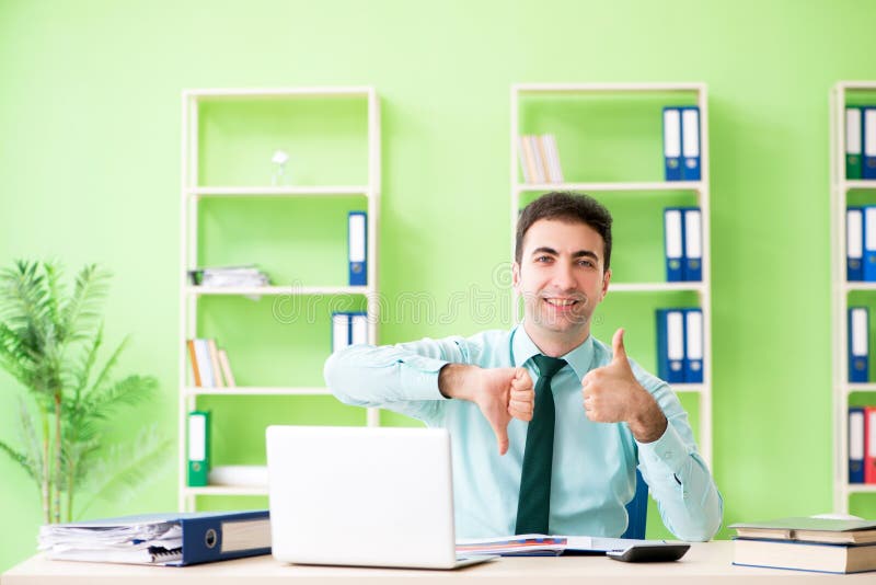 The Male Financial Manager Working in the Office Stock Image - Image of ...