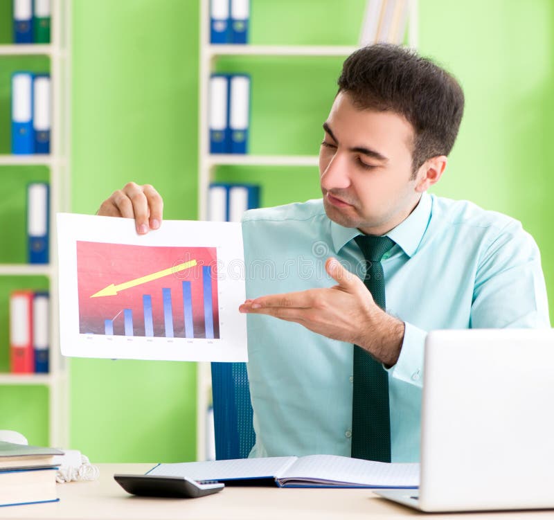 Male Financial Manager Working in the Office Stock Image - Image of ...