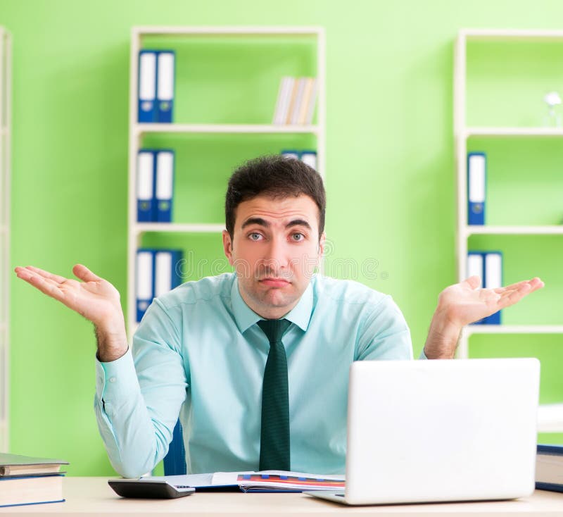 Male Financial Manager Working in the Office Stock Photo - Image of ...