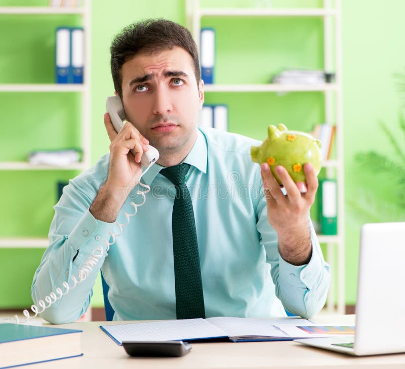 Male Financial Manager Working in the Office Stock Photo - Image of ...
