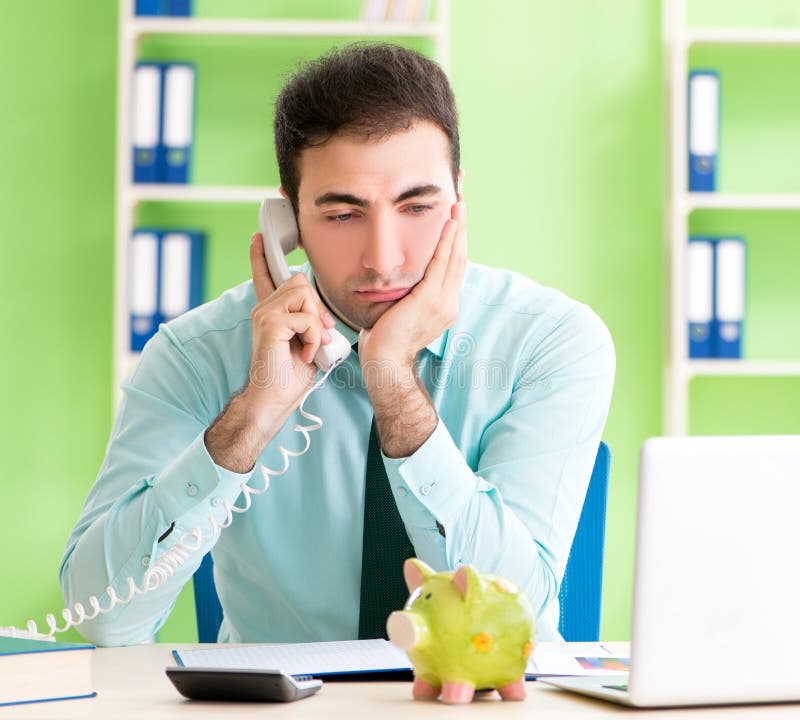 Male Financial Manager Working in the Office Stock Image - Image of ...