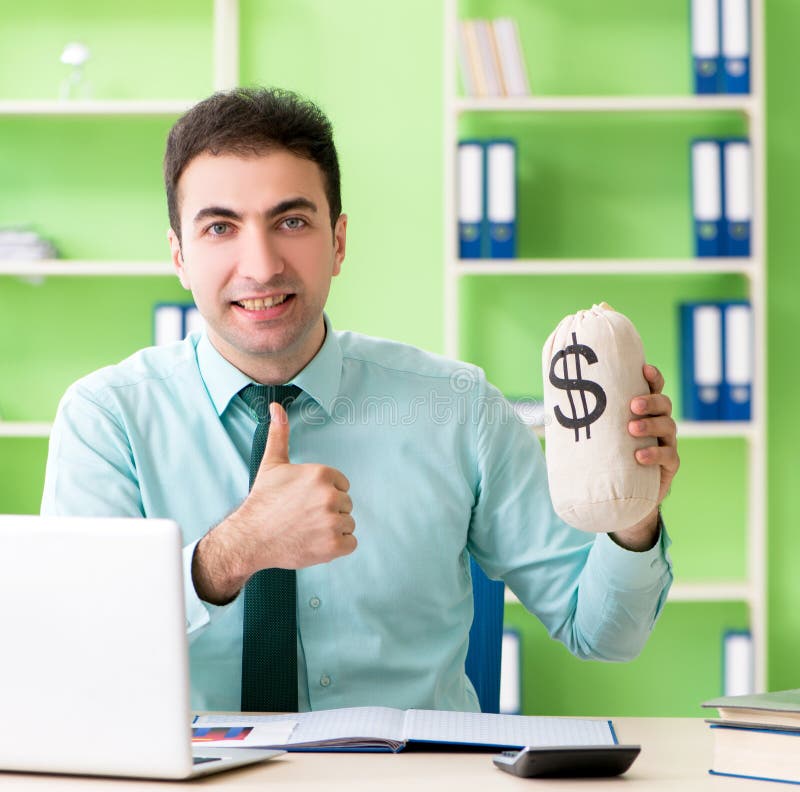 Male Financial Manager Working in the Office Stock Image - Image of ...