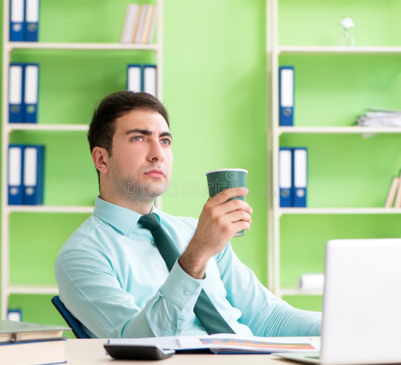 Male Financial Manager Working in the Office Stock Photo - Image of ...