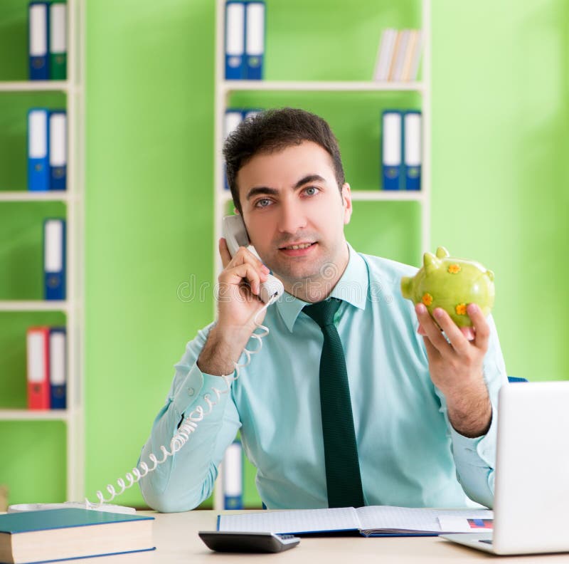Male Financial Manager Working in the Office Stock Image - Image of ...