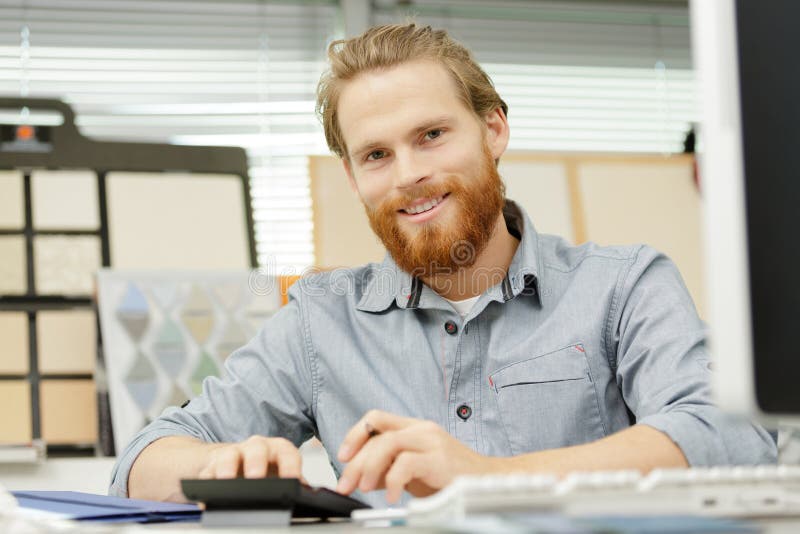 Male Financial Manager Working in Office Stock Photo - Image of wealth ...