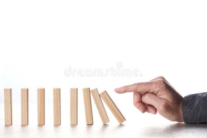 Dominoes Falling Chain Reaction Wooden Pieces Stock Vector ...