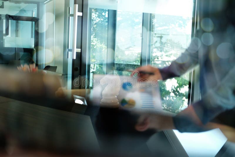 Male Freelancer Working with Document. Startup Man Analyzing Financial ...