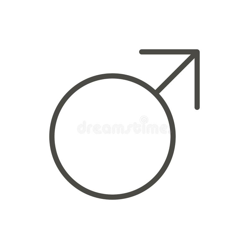 Male Gender Icon Vector Line Man Sex Symbol Isolated Trendy Flat Outline Ui Sign Design Stock