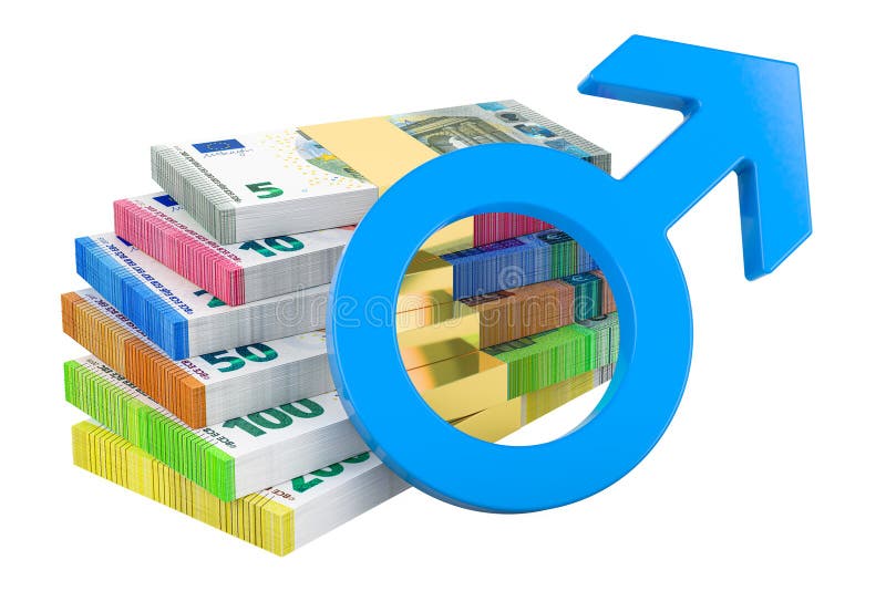 Male Gender Symbol with Euro Packs. 3D Rendering Stock Illustration ... Male Gender Symbol with Euro Packs. 3D Rendering Stock Illustration ...