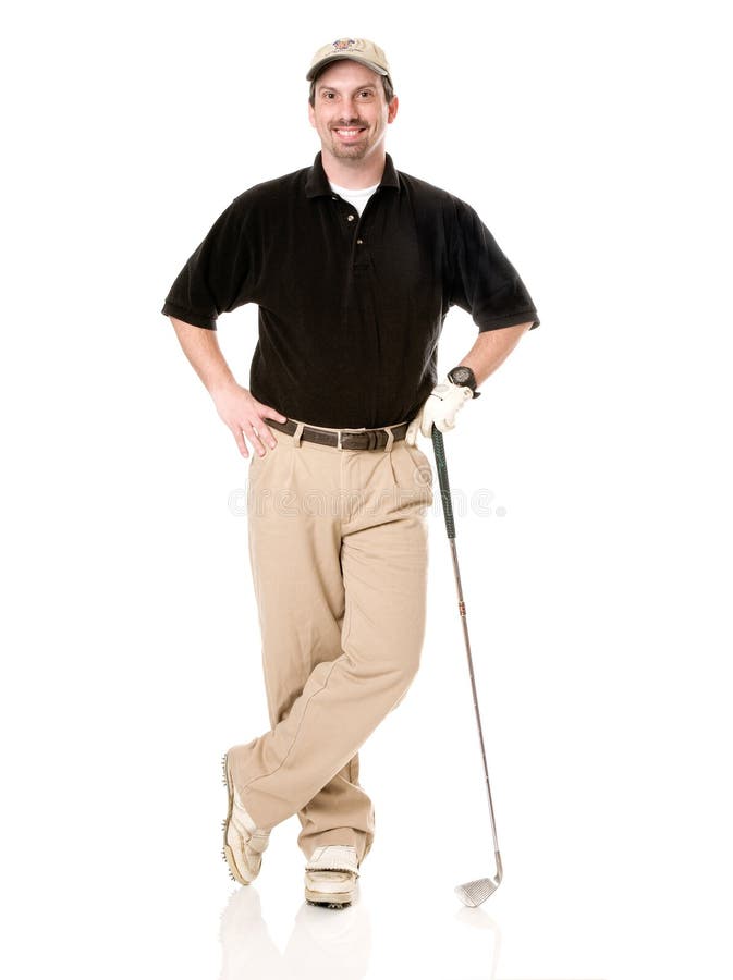 Male Golfer stock photo. Image of athlete, black, shirt - 4519618