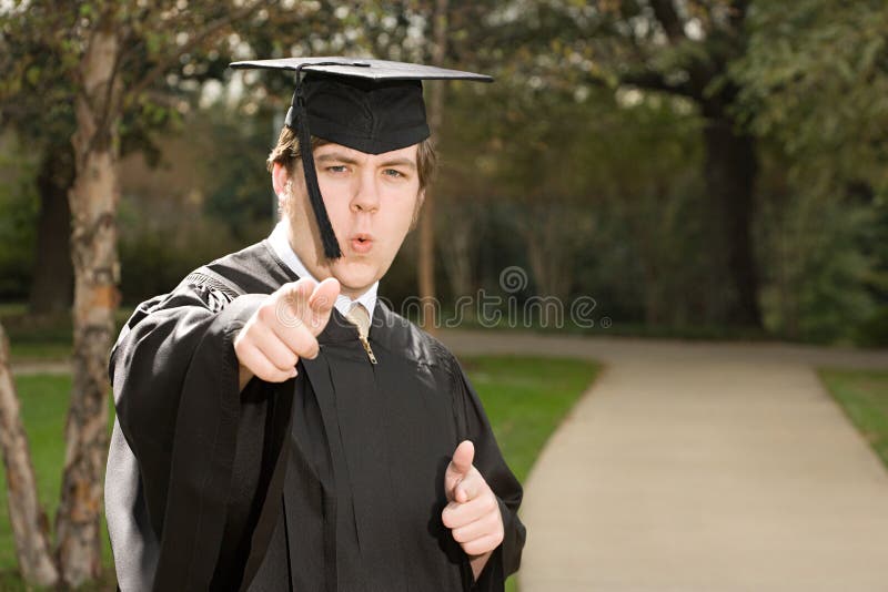 Male graduate looking up stock image. Image of american - 62809637