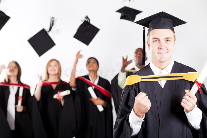 Graduates grab job stock photo. Image of diploma, american - 24021682